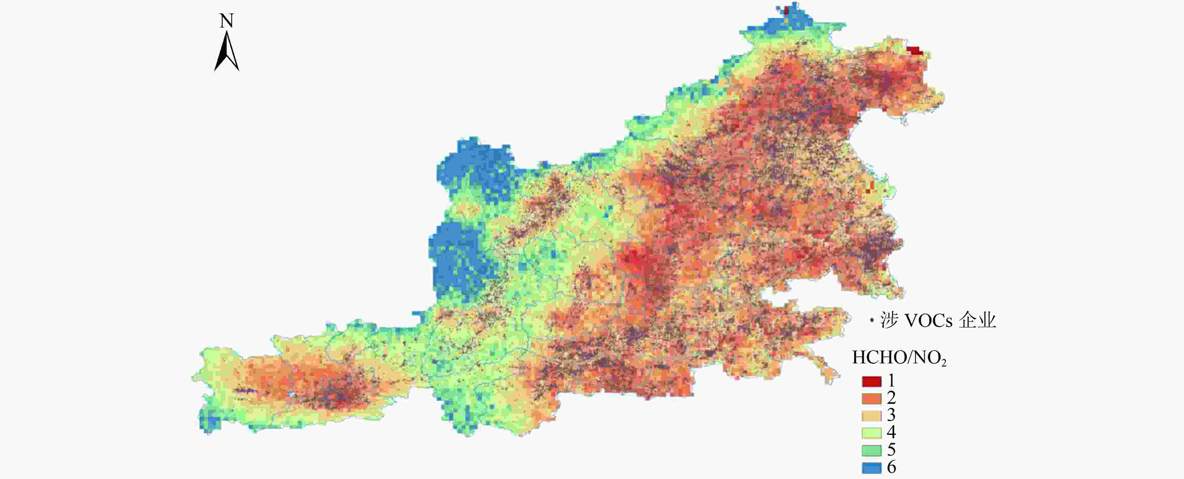 基于卫星数据识别臭氧生成高值区的方法及其应用
